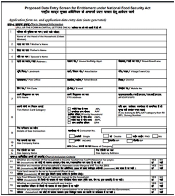 Haryana Ration Card Apply Online 2024 : APL/ BPL Ration Apply